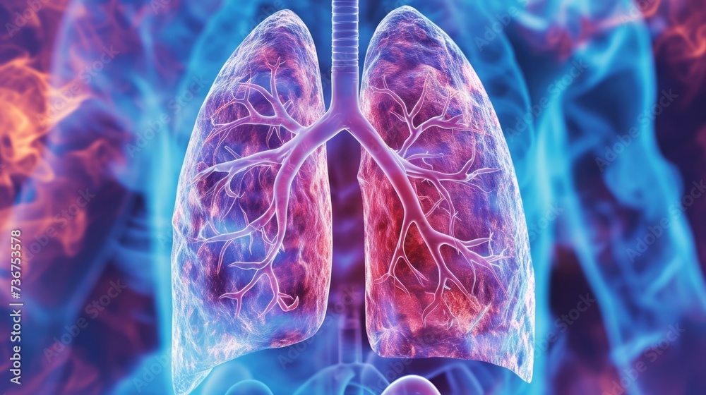 Explore the dynamic of lung disease. Human lungs X-ray anatomy, Highlight lung and potential ...