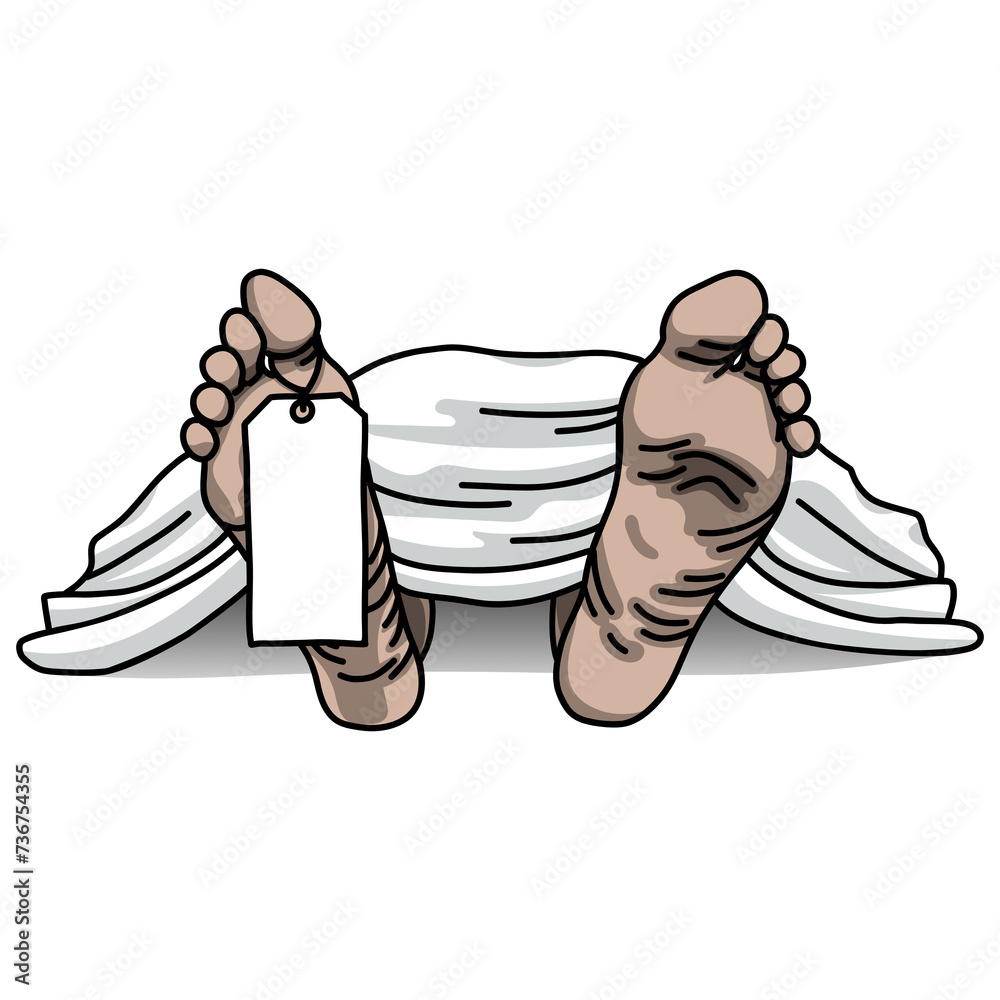 Corpse Dead Man in the Morgue. Dead Human Legs with Tag. Human Body ...