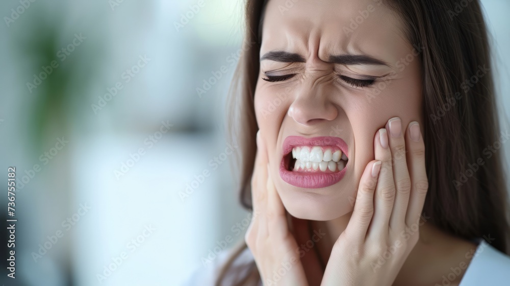 Woman Suffering From Toothache, Pain and Sensitive Tooth. Dental ...