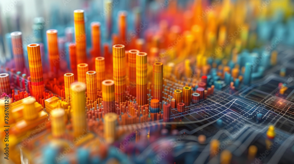 A dynamic landscape of bar graphs pie charts and ter plots showcases ...