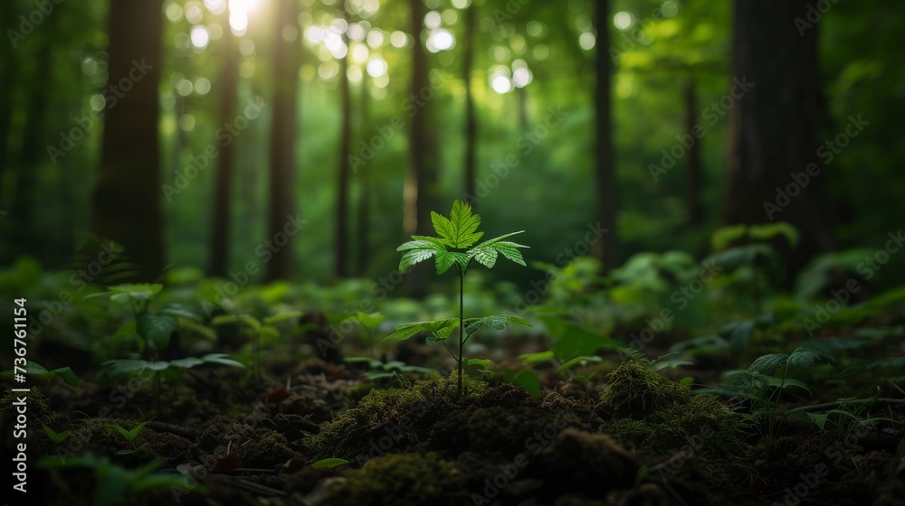 Nature’s growth and maturity stages illustrated by young sapling and ...