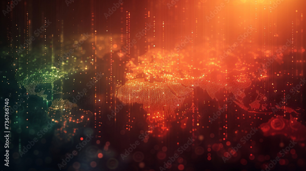 An abstract geometric heatmap representing the average tariff rates for ...