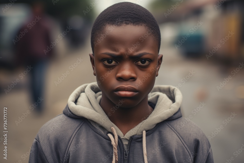 Young teenage boy serious sad face troubled teen teenager Stock Photo ...