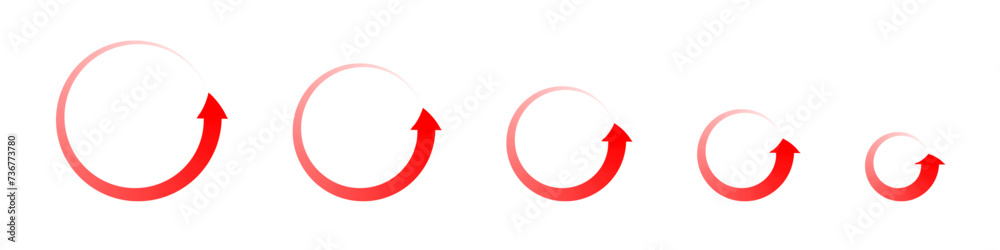 spin arrows rotating white gradient color isolated on white background ...