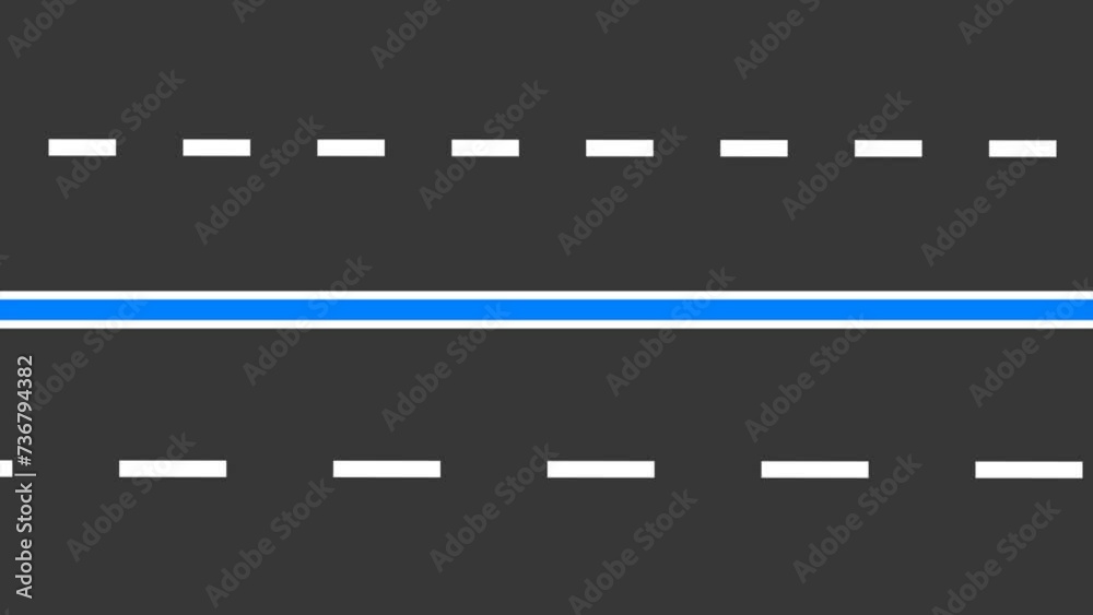 Asphalt highway with road white markings background. Animation asphalt ...