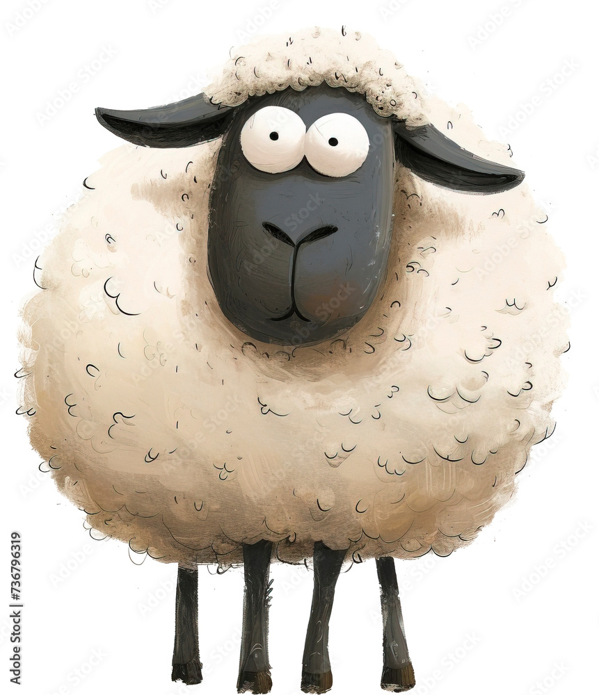 Cartoon style sheep isolated on transparent background. PNG Stock ...