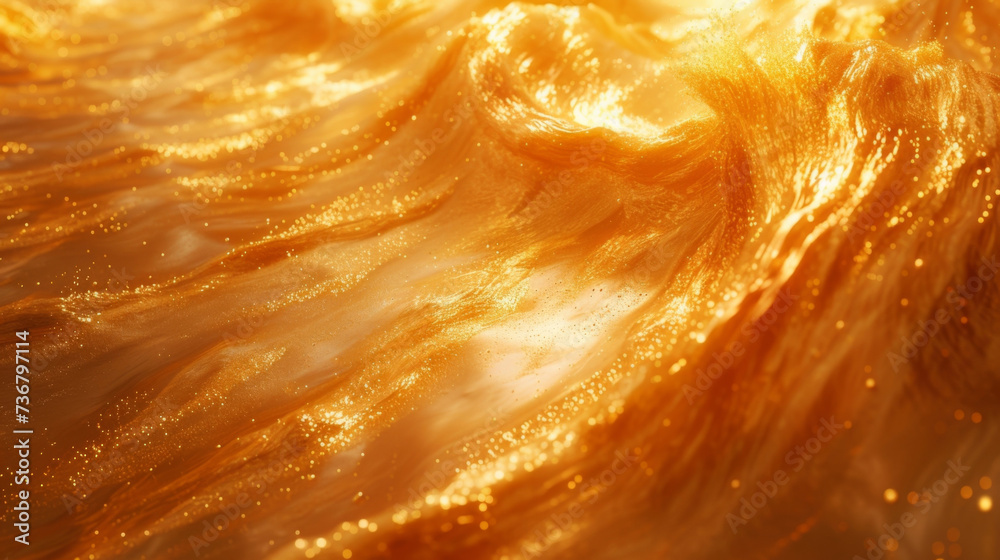 Texture of flowing molten gold streaks interweaving in a dynamic and ...