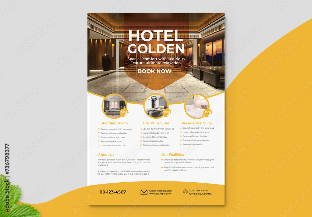 Hotel Travel Flyer Layout Template Stock Template | Adobe Stock