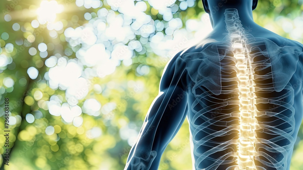 X-ray Illustration of skeleton sick spine scoliosis, kyphosis, lordosis ...