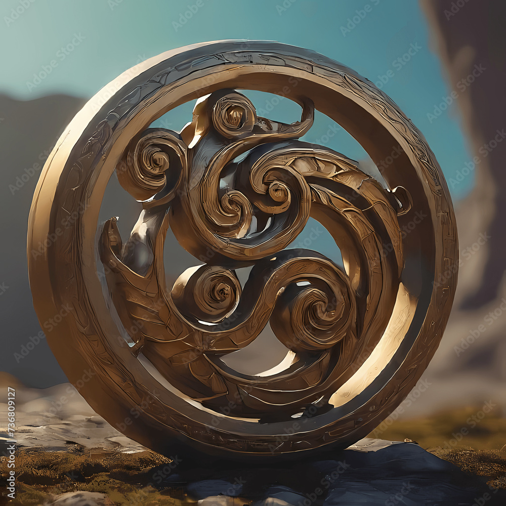 ภาพประกอบสต็อก Celtic symbol, Triskelion, an ancient symbol ...