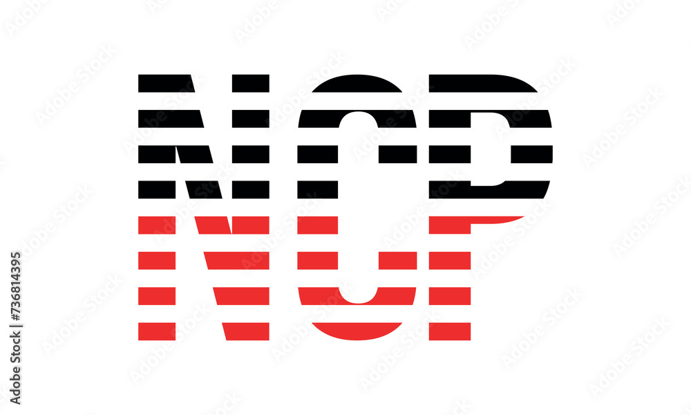 NCP three initial letter iconic line negative space minimal logo design ...