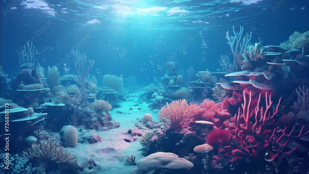 coral bleaching event at night with each distressed. underwater ...
