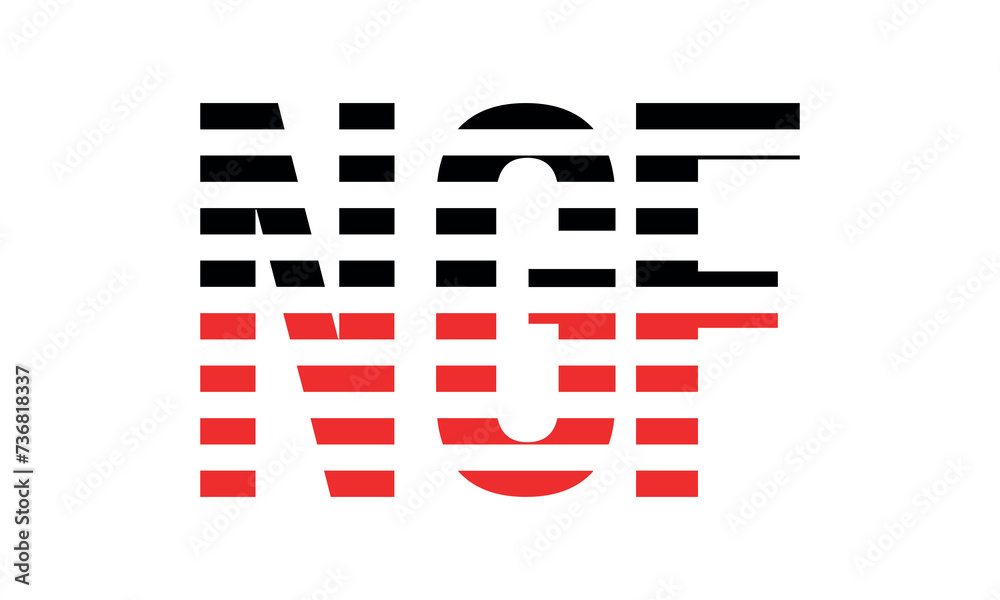 NGF three initial letter iconic line negative space minimal logo design ...