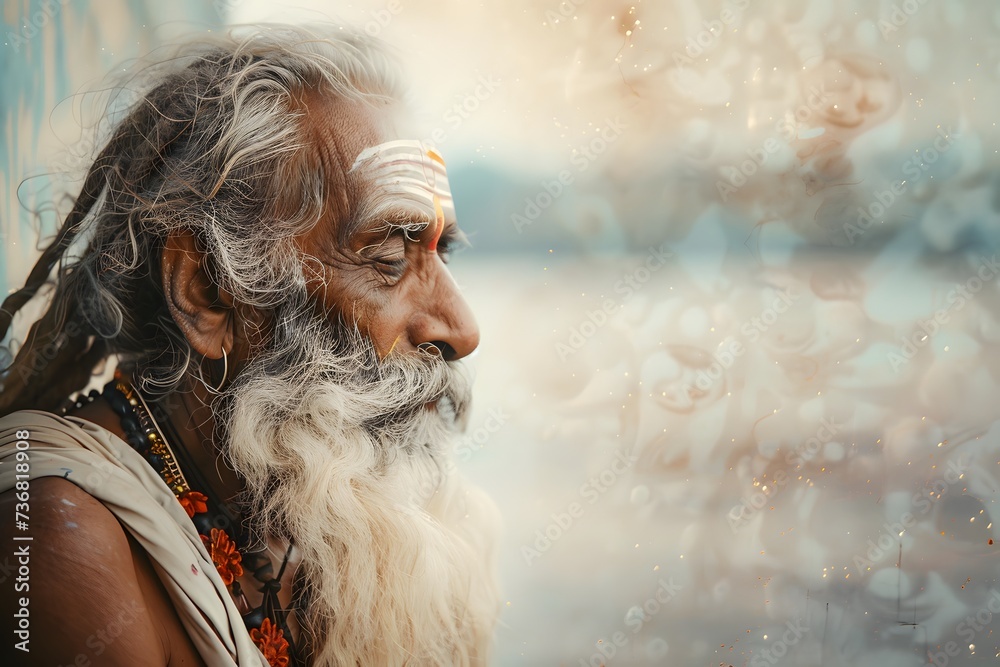 An old yogi was meditating on the bank of the Ganges River. It was ...