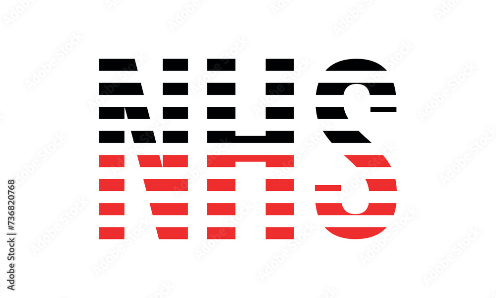 NHS three initial letter iconic line negative space minimal logo design ...