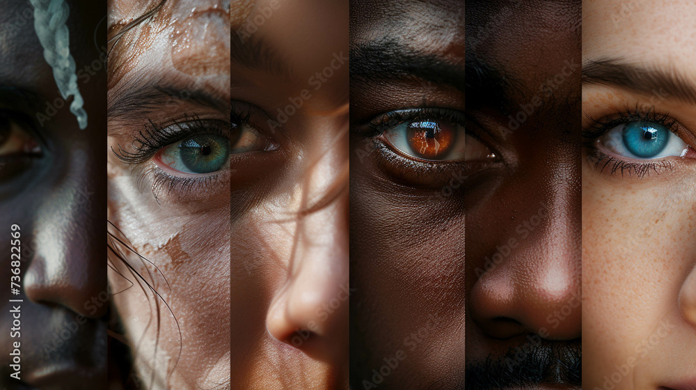 Craft an imaginative portrayal of diverse skin tones celebrating the ...