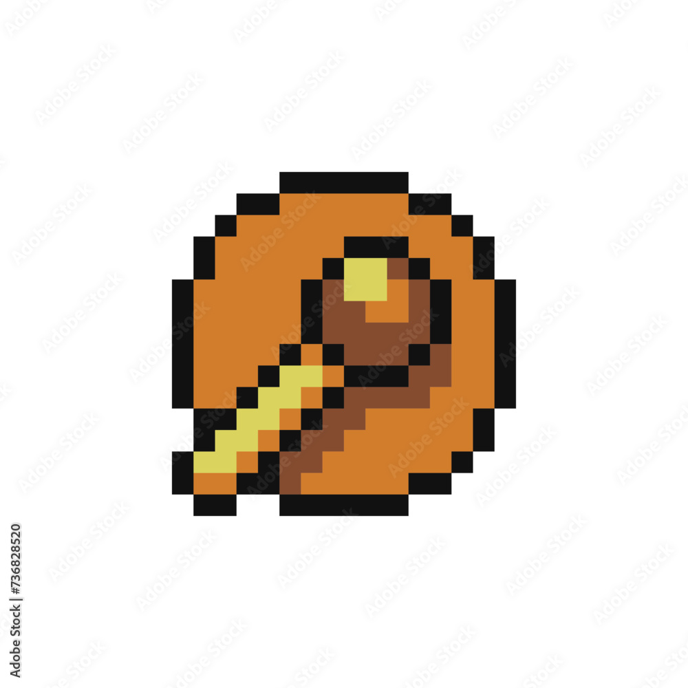Gong emoji musical instrument pixel art web 1-bit icon, emoji. Design ...