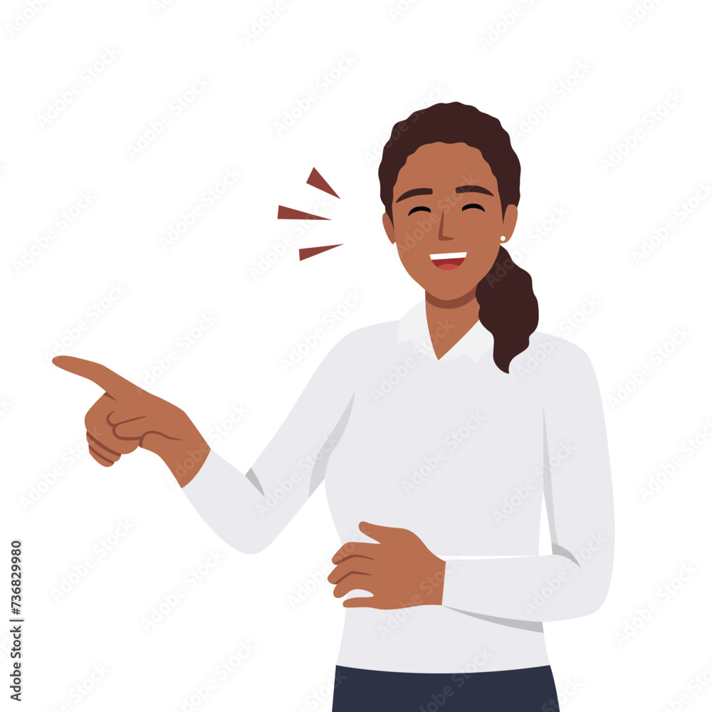 Smiling laughing and positive emotions concept. Young girl standing ...