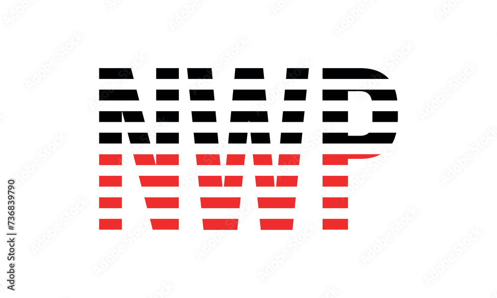 NWP three initial letter iconic line negative space minimal logo design ...