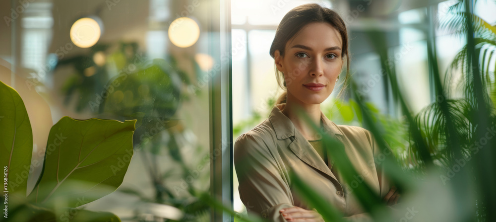 Woman, employee and business portrait in an office for environment ...