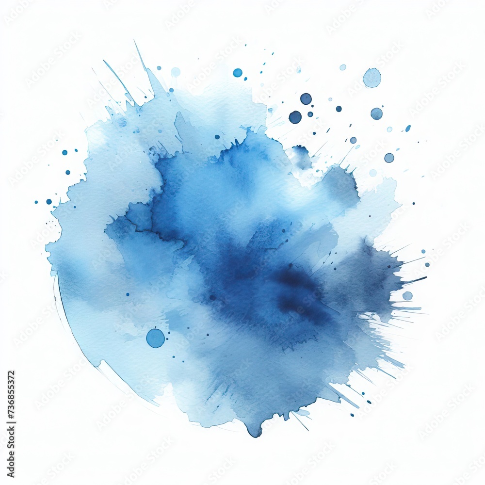 Watercolor drop stain isolated. Blue, Dust. Explosion. Isolated. on ...