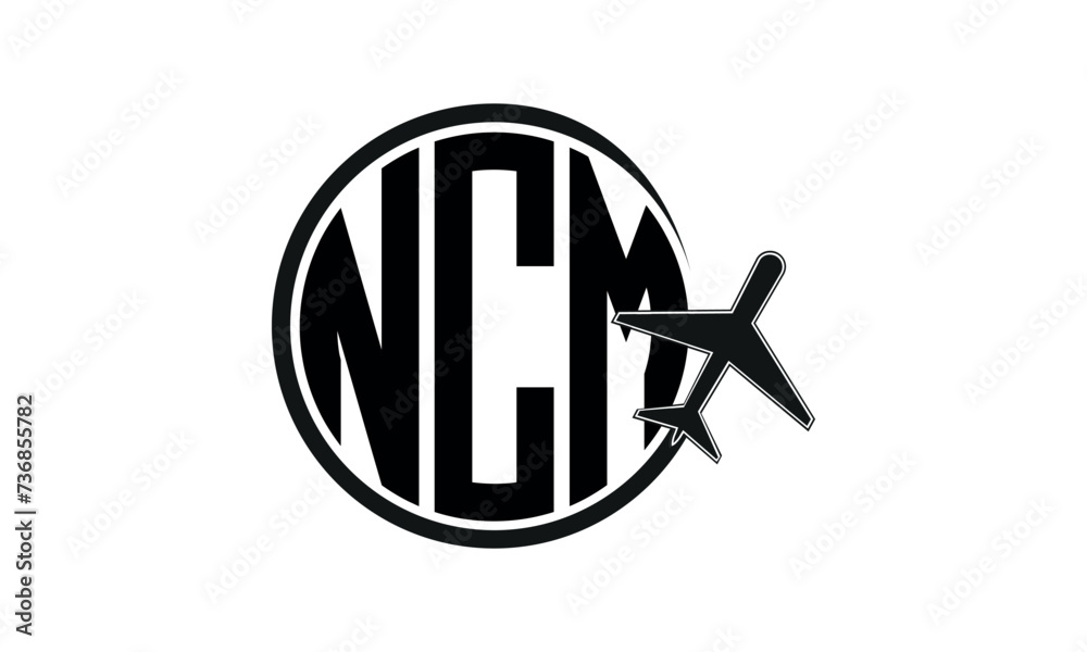 NCM three initial letter circle tour & travel agency logo design vector ...