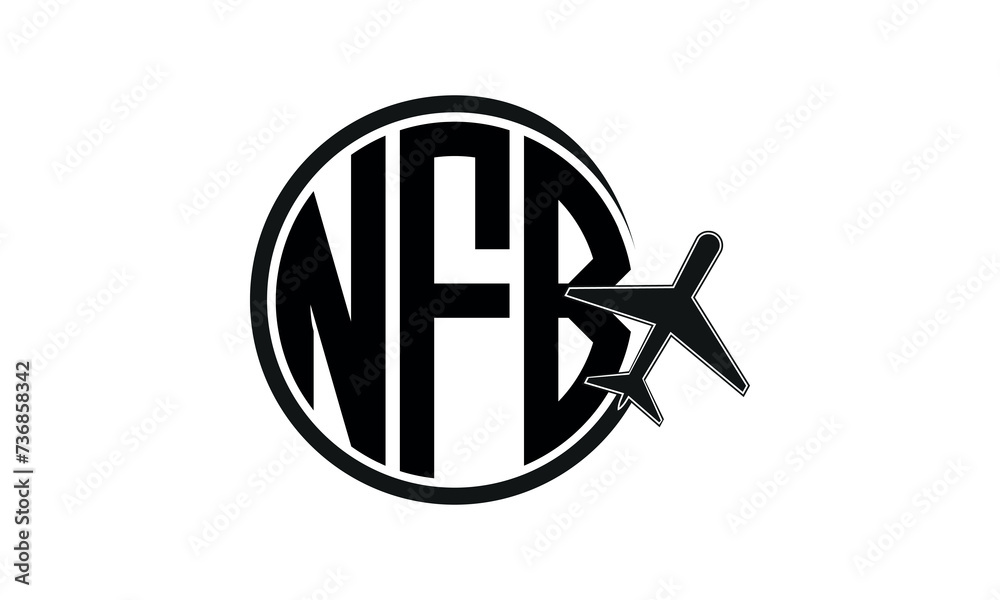 NFB three initial letter circle tour & travel agency logo design vector ...