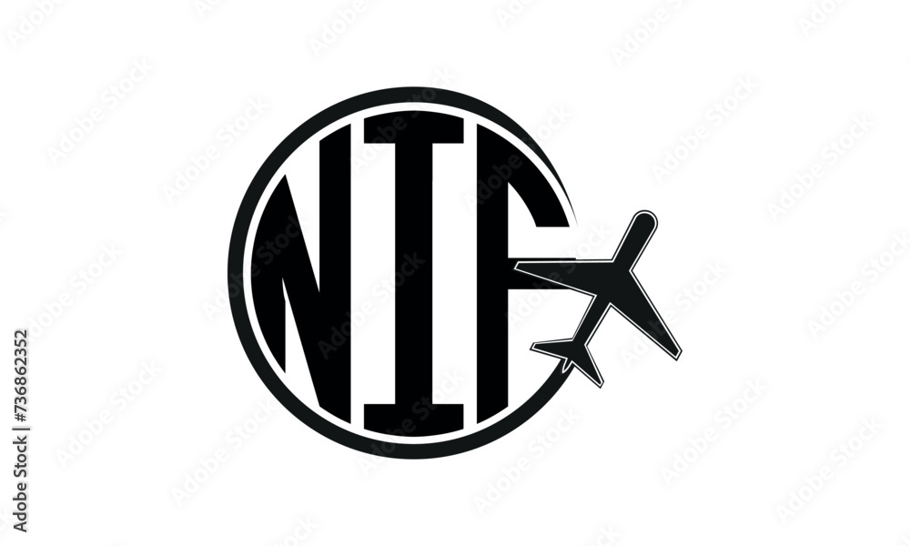NIF three initial letter circle tour & travel agency logo design vector ...