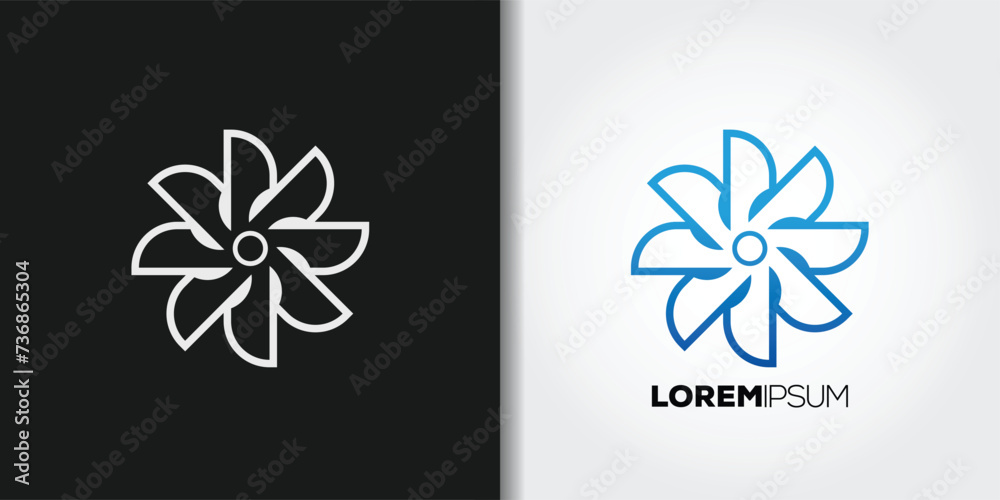 water wheel logo set Stock Vector | Adobe Stock