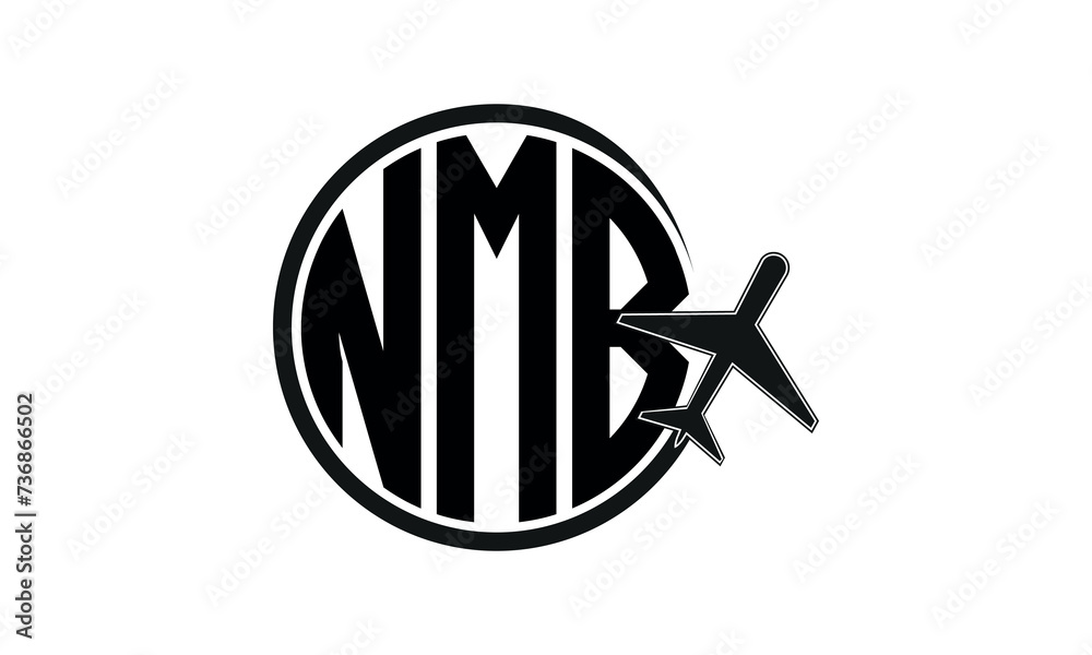 NMB three initial letter circle tour & travel agency logo design vector ...