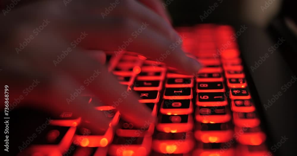 Woman Writes Message To Social Network Computer Hacker Typing Code