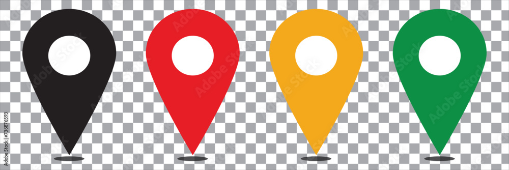 Set of map pin location icons. Modern map markers .Vector illustration ...