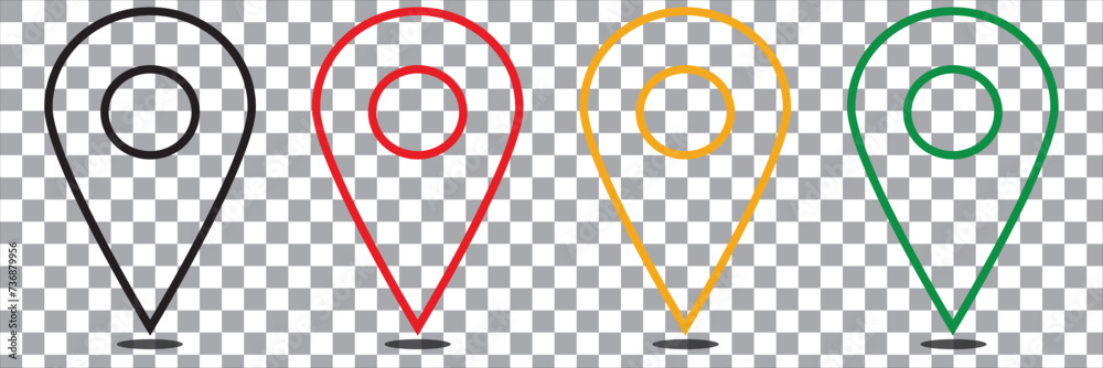 Set of map pin location icons. Modern map markers .Vector illustration ...