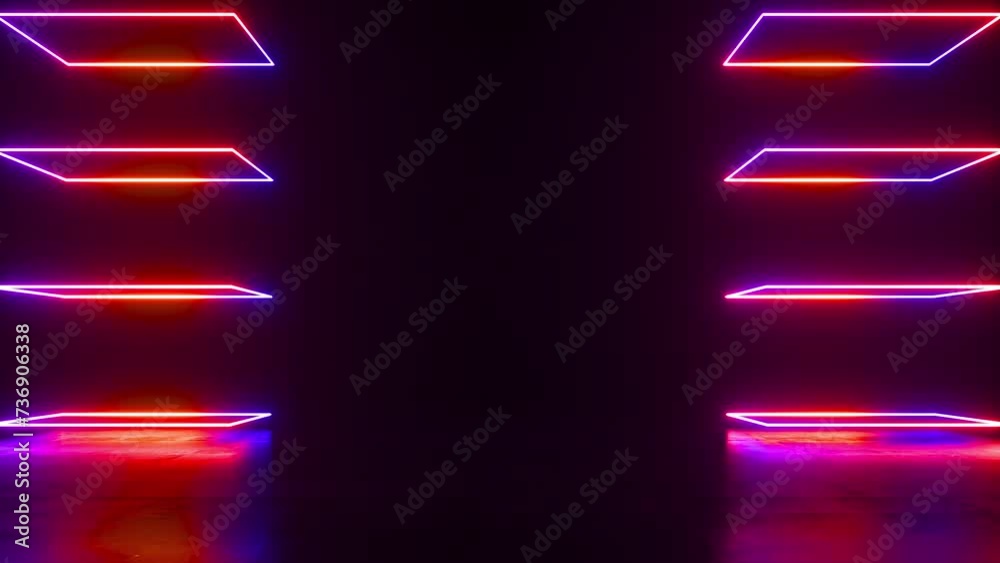 TV Series COLORFUL neon glow color moving seamless art loop background ...