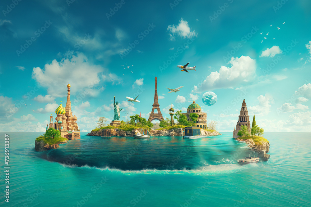 A motif that inspires a trip around the world could be a collage of ...