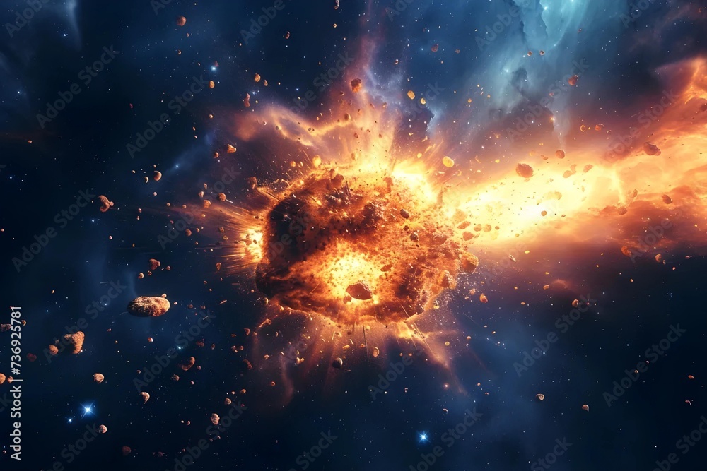 Dramatic stock photo of a supernova explosion in distant space ...