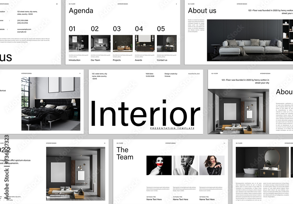 Interior Design Presentation Template Stock Template | Adobe Stock