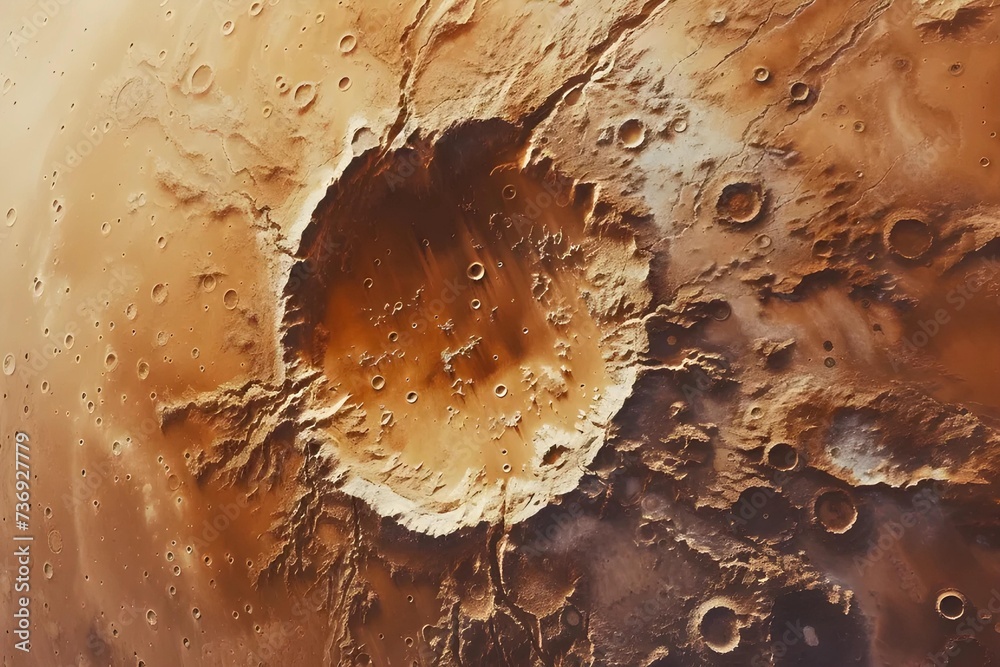 High-definition stock photo of a satellite view of Mars, highlighting ...