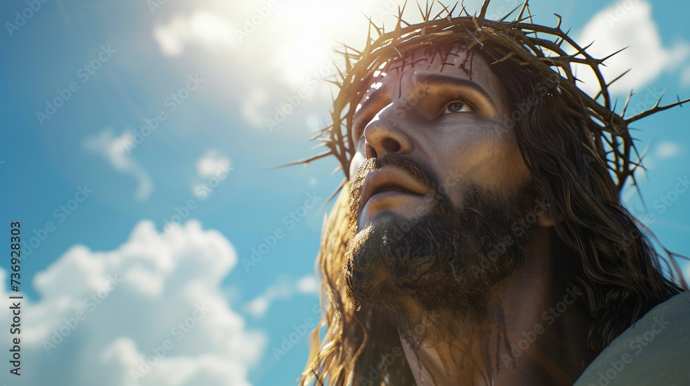 crown of thorns, Jesus Christ is hopeless and unmotivated, long robe ...