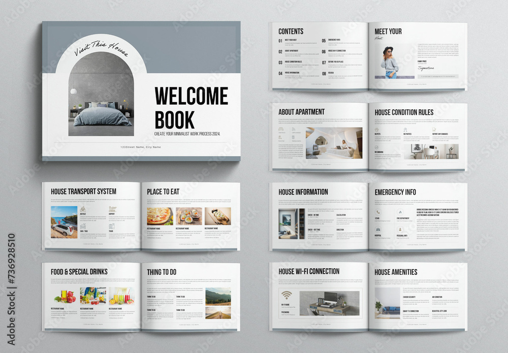 Welcome Book Template Landscape Stock Template | Adobe Stock