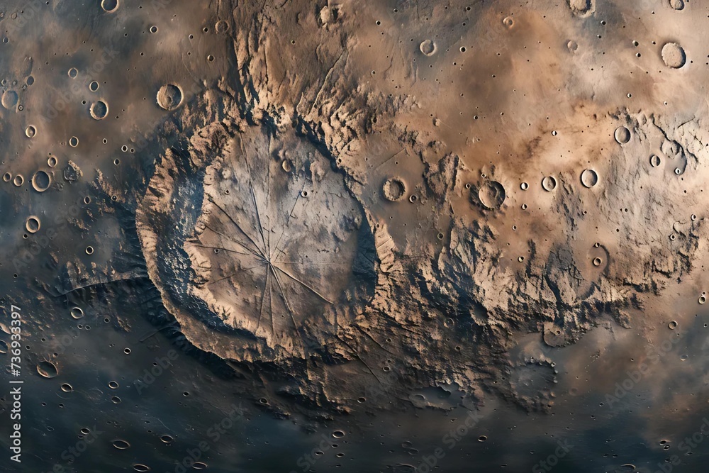 Panoramic stock photo of an ultra-detailed map of the moon's surface ...