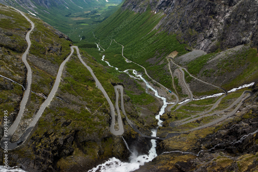 Trollstigen (the troll path, troll trail) in Norway Stock Photo | Adobe ...
