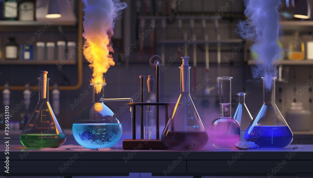 Dramatic Chemical Reaction with Flames and Blue Smoke in Science Lab ...