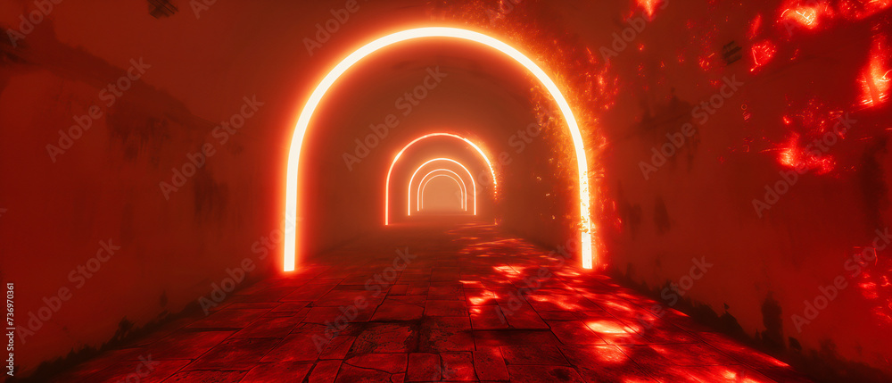 Neon Gateway: An Entrance to a World of Vibrant Colors and Futuristic ...
