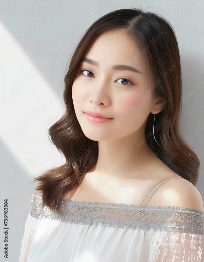 Beautiful Confident Young Asian Woman - Modeling for Camera - Succesful ...