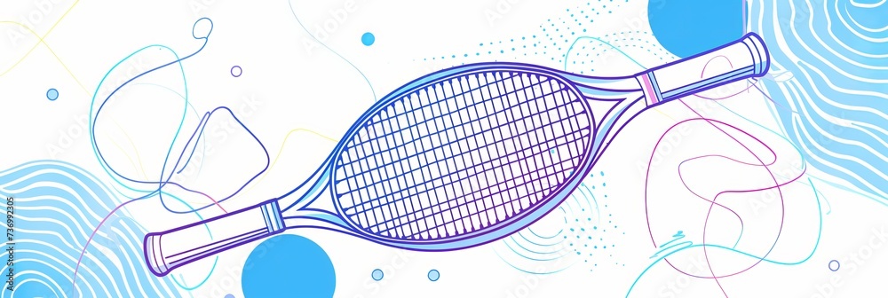 Tennis racket icon line continuous drawing vector. One line Tennis ...