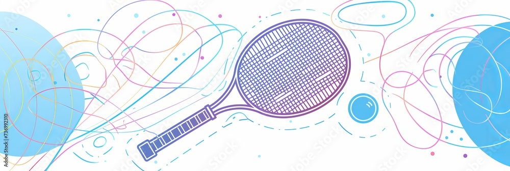 Tennis racket icon line continuous drawing vector. One line Tennis ...