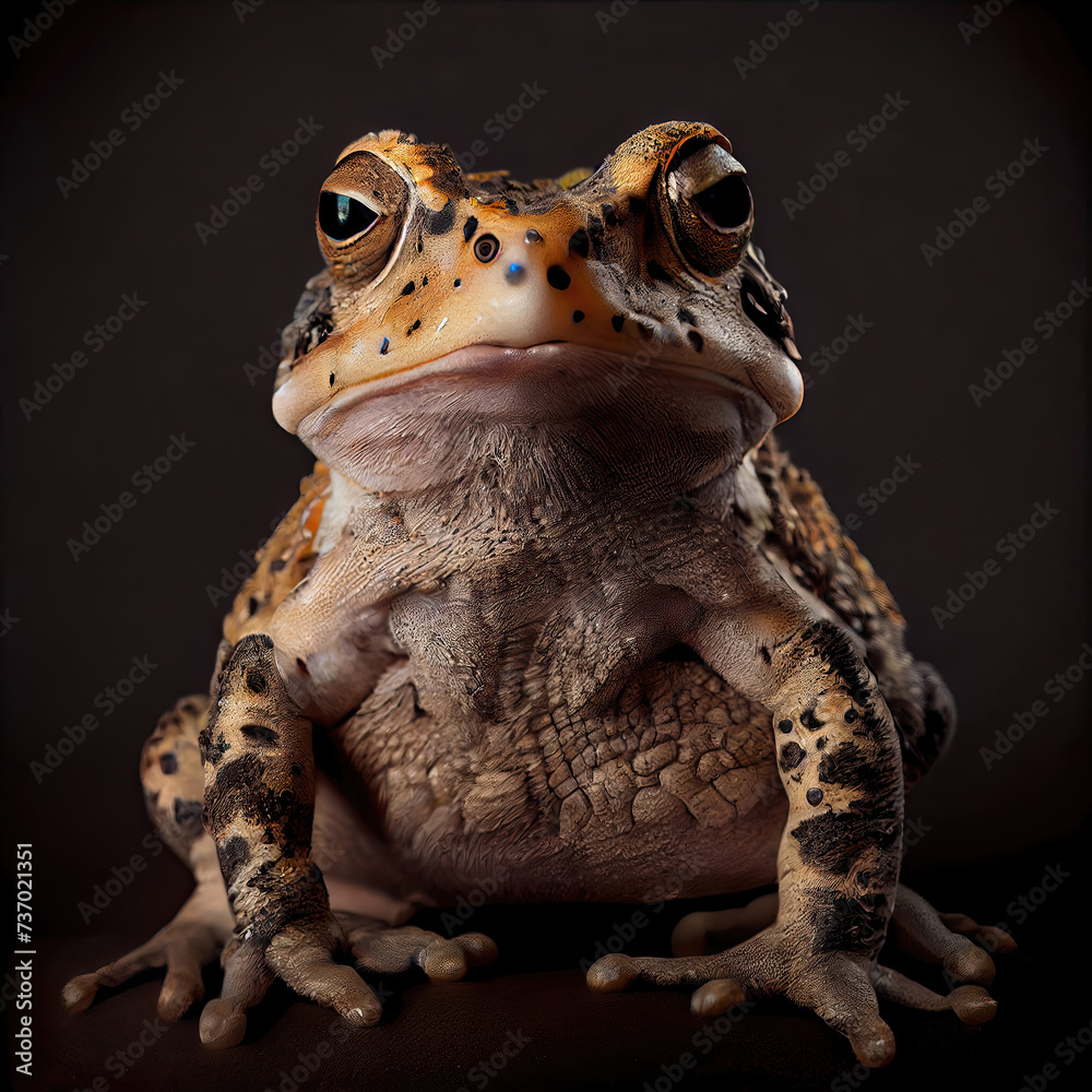 Close-Up Portrait of a African Tree Toad in Professional Studio Setting ...
