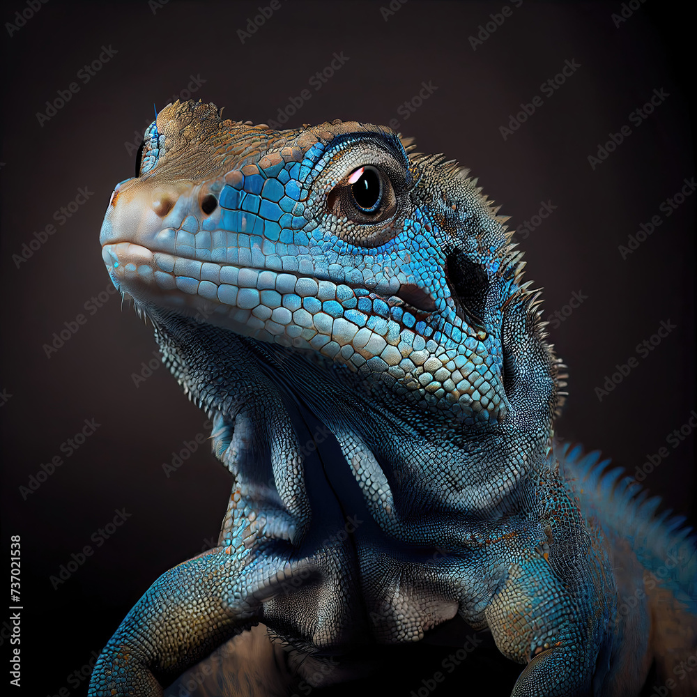 Blue Belly Lizard Studio Portrait with Professional Lighting Stock ...