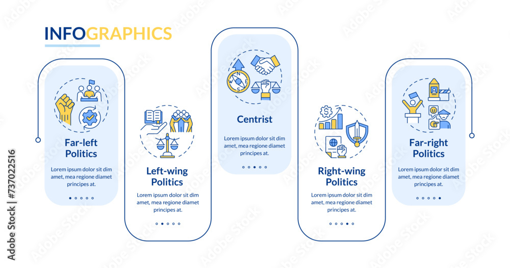 Democracy government structure rectangle infographic template. Data ...